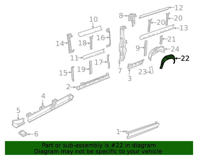 2014-2023 Ram Outer Wheelhouse - Driver's Side (LH) 68134057AA ...