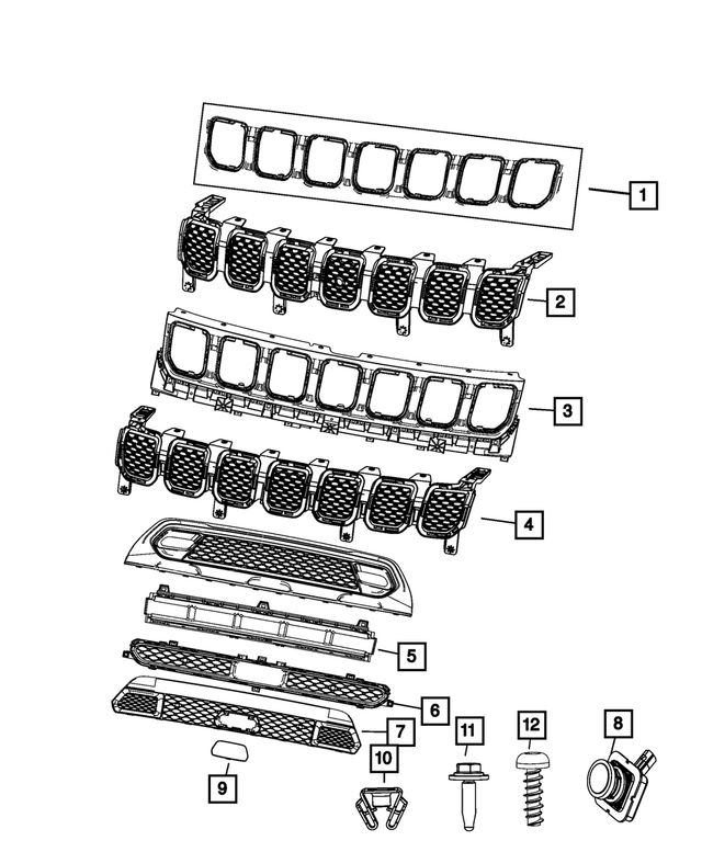 2022-2024 Jeep Compass Radiator Grille Trim Ring Kit 68607802AA | Mopar ...