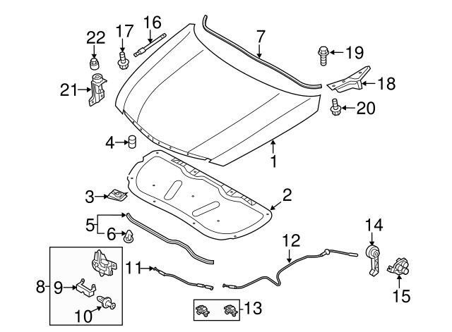 93880-3S000 - Hood Contact Switch 2011-2015 Hyundai Sonata ...