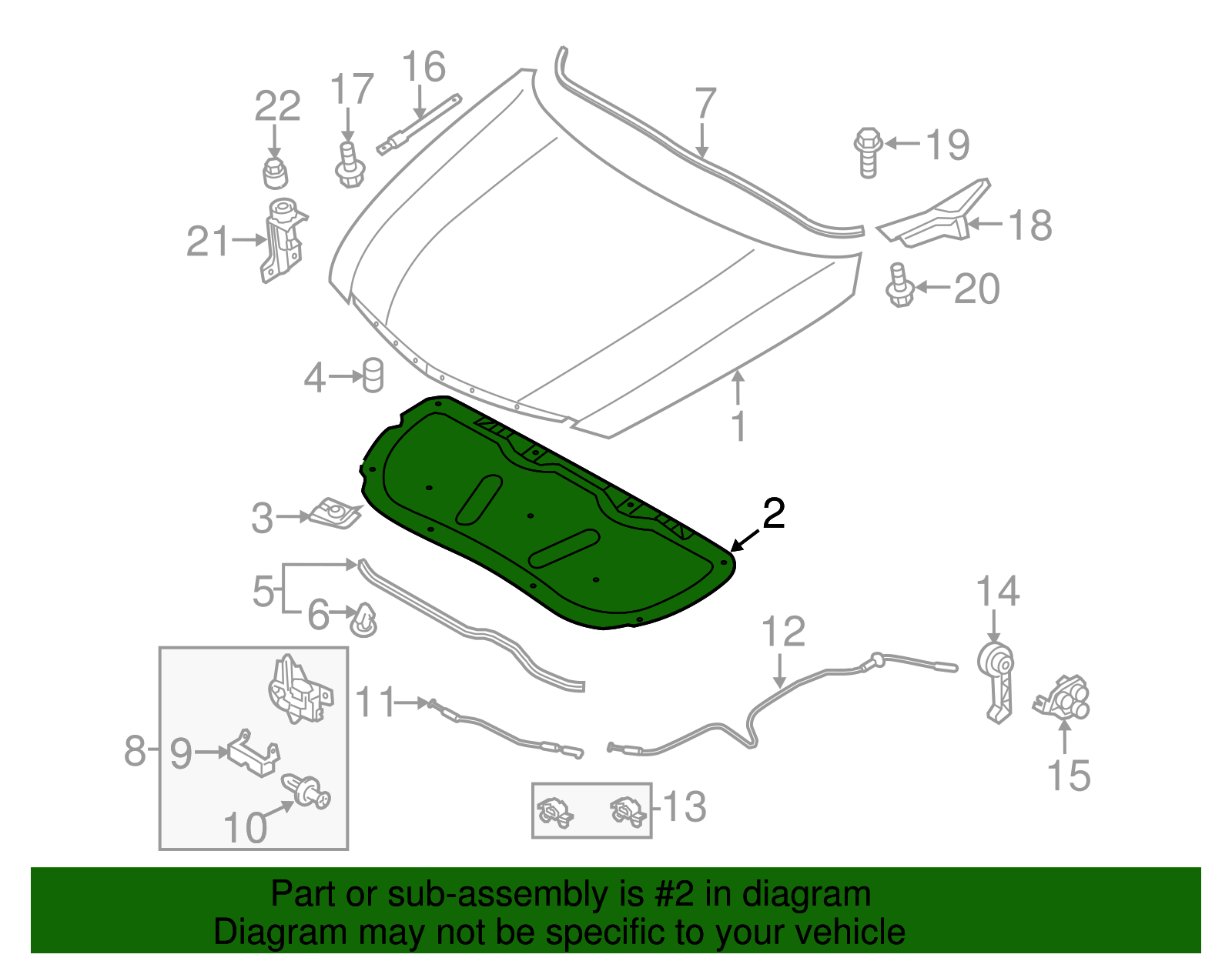 2012-2014 Hyundai Sonata Hood Insulation Pad 81125-3Q000 | OEM Parts Online