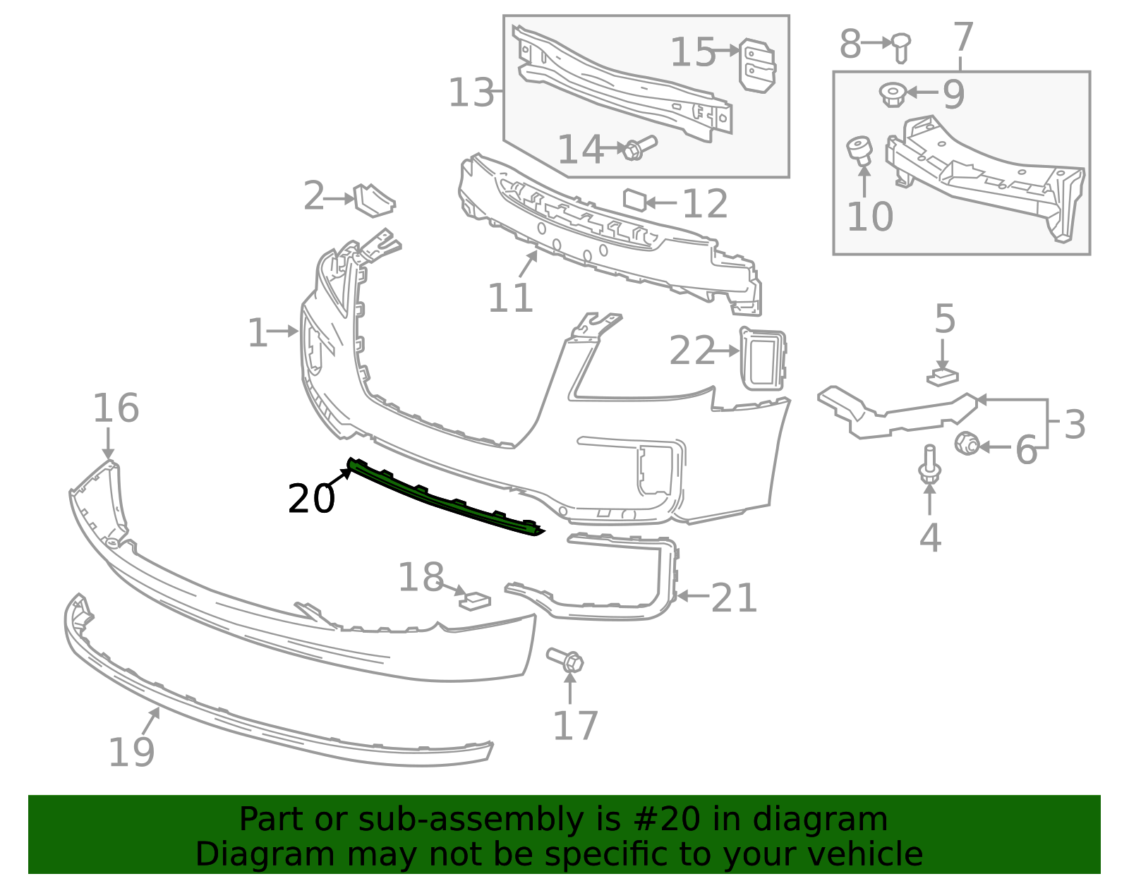2016-2017 GMC Terrain Front Bumper Fascia Center Molding 23475983 GM ...