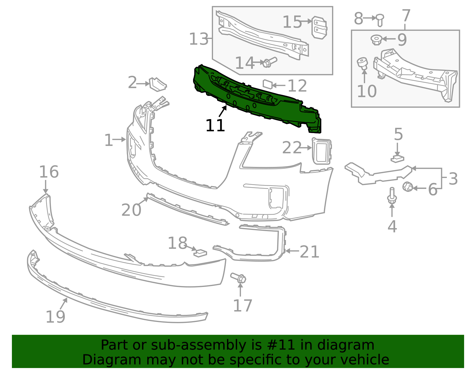 2016-2017 GMC Terrain Front Bumper Fascia Energy Absorber 23305982 ...