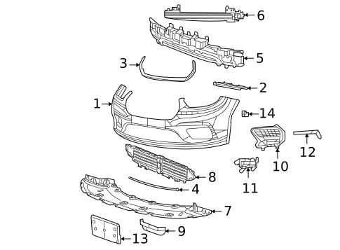 Bumper & Components - Front for 2022 Chrysler Pacifica | Mopar Parts Canada