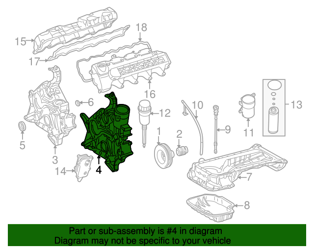 1998-2008 Mercedes-Benz Engine Timing Cover 112-010-07-33 ...