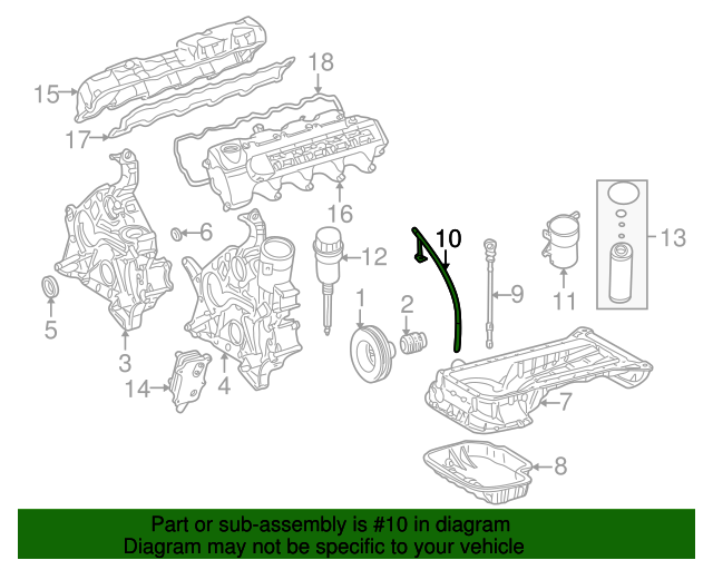 112-010-02-66 - Engine Oil Dipstick Tube 1998-2008 Mercedes-Benz ...