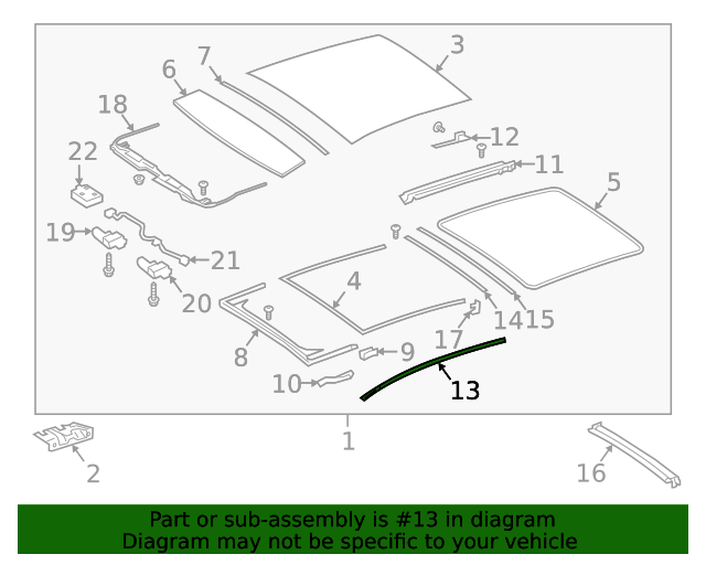 2014-2024 Mercedes-Benz CLA250 Seal, Sliding Sunroof 118-782-02-00 ...