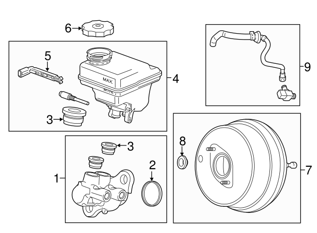 23130412 - Power Brake Booster Vacuum Hose Assembly 2016-2018 Cadillac ...