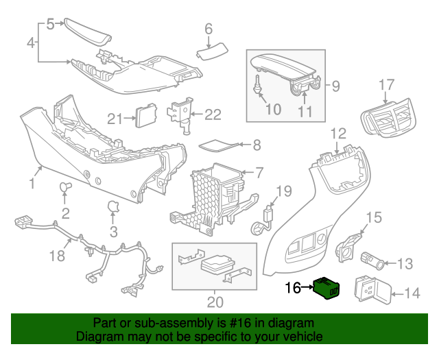 2019-2024 GM Black Audio Player and USB Receptacle 13529865 GM ...