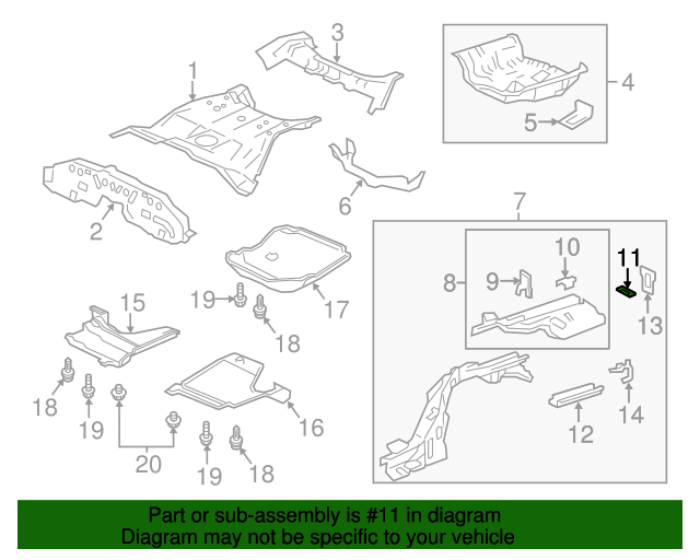 65632-T2A-A00ZZ - Bumper Bracket 2013-2017 Honda Accord | Honda Parts ...