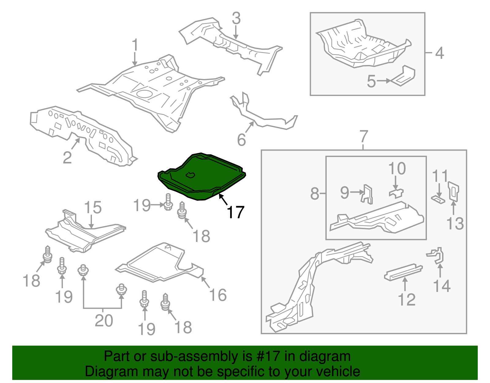 2013-2017 Honda Accord | Under Cover | 74541-T2A-P00 | Honda OEM ...