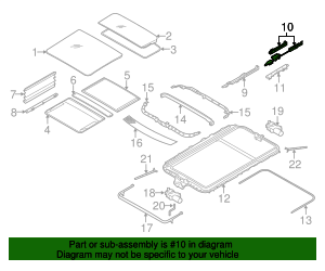54103454098 - 2004-2010 BMW X3 Slide Rail (54-10-3-454-098) | BMW of ...