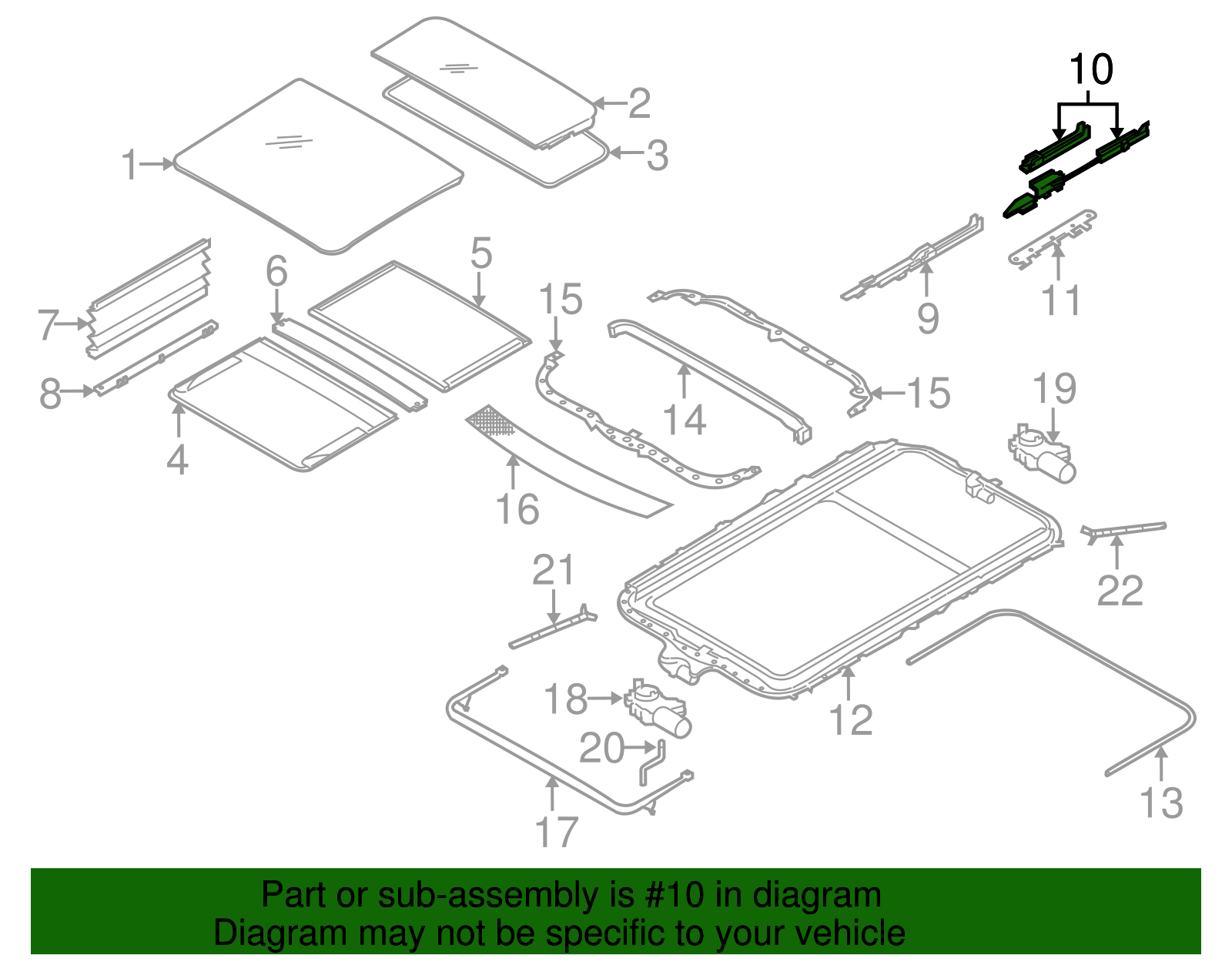 54103454098 - 2004-2010 BMW X3 Slide Rail (54-10-3-454-098) | BMW of ...