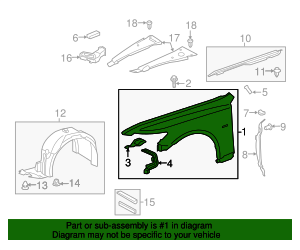 2013-2017 Lexus Fender 53802-50200 | OEM Vehicle Parts