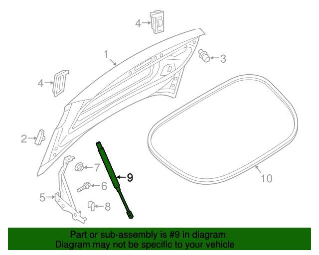 2016-2023 Audi Lift Cylinder 8S7-827-552-C | Audi USA Parts