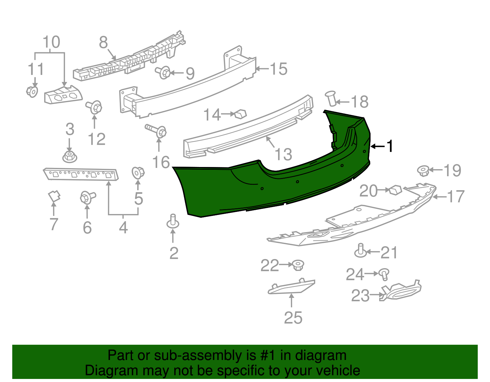 2016-2018 Chevrolet Malibu Rear Bumper Cover 84276884 | Awesome Parts