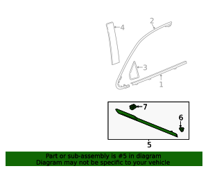 2021-2022 Cadillac Black Front Driver Side Door Molding 84704779 | GmPW