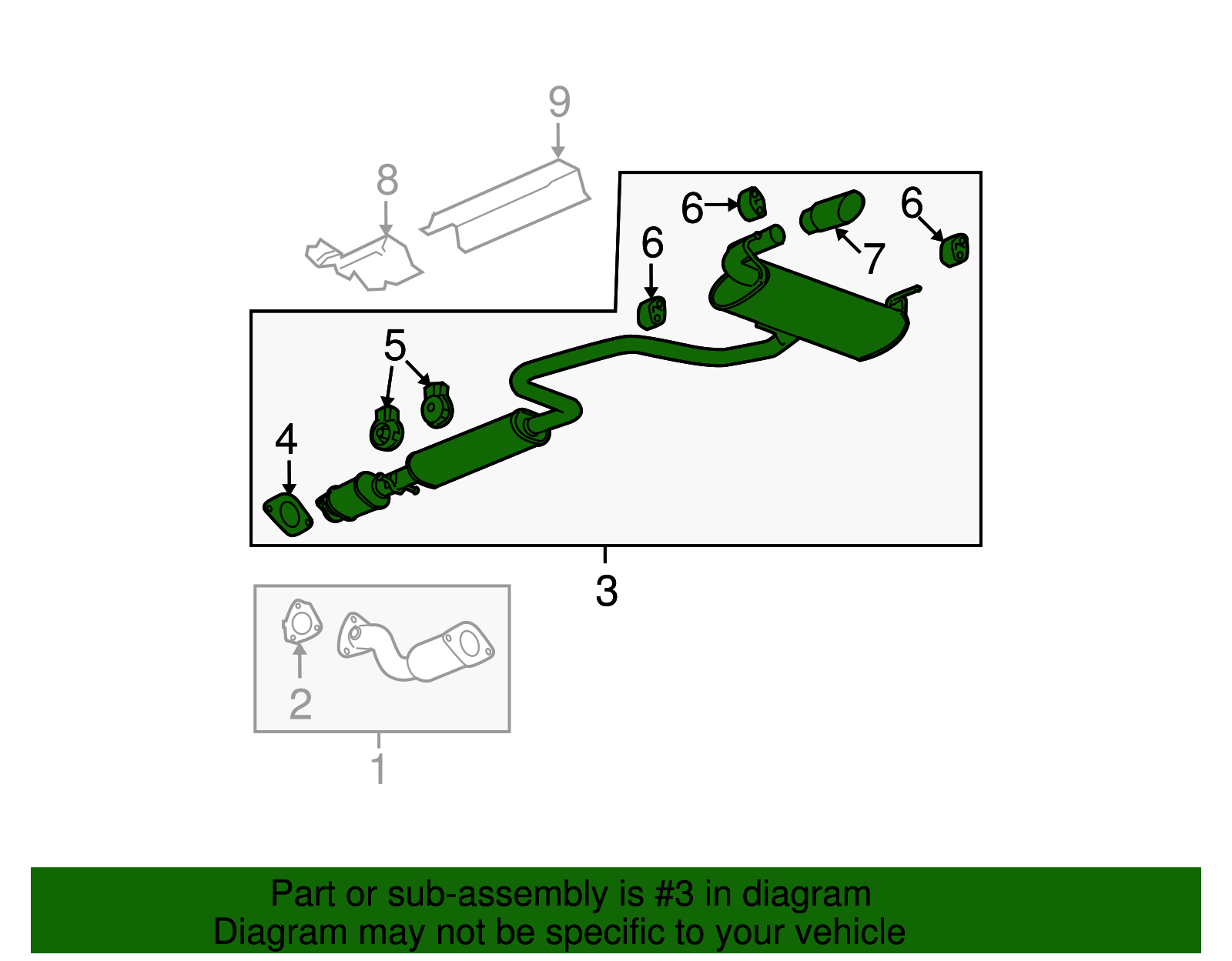 2009 Saturn Aura Exhaust Muffler Assembly with 3-Way Catalytic ...