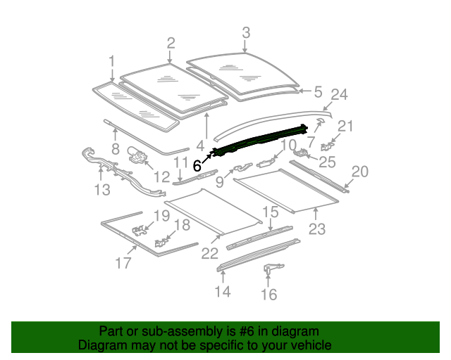 211-780-04-58 - Sunroof Guide Jaw 2004-2009 Mercedes-Benz ...