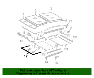 2003-2009 Mercedes-Benz Sunroof Opening Trim 211-784-01-44 ...