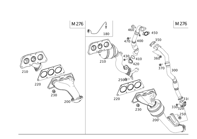 276-140-05-09 - Exhaust Manifold, One-Pc 2010-2017 Mercedes-Benz ...