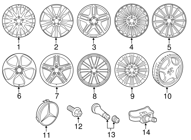 2014-2024 Mercedes-Benz Wheel Spare 19 Gla45 Sedan 20 222-400-07-00 ...