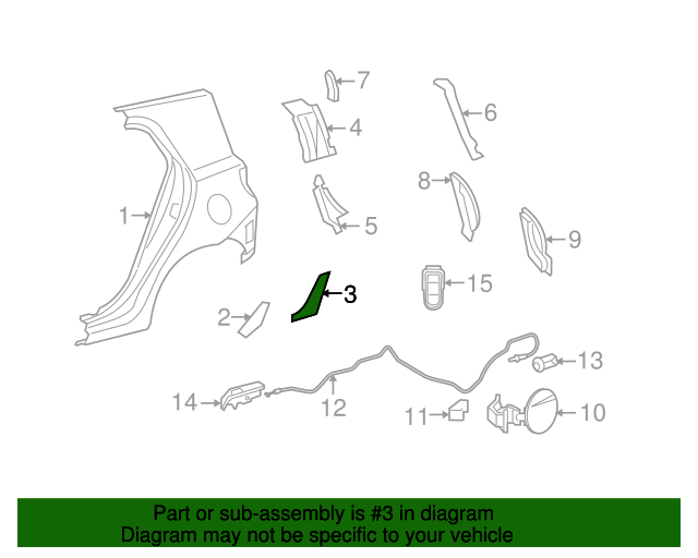 2008-2014 Scion xD Quarter Panel Protector 58742-52250 | Toyota Parts ...