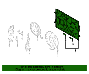 2015-2023 Audi Engine Cooling Fan Shroud 5WA-121-205-B ...