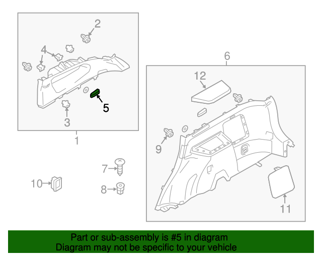 MR657111 - Lower Quarter Trim Clip - 2008-2020 Mitsubishi Outlander ...