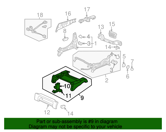 81275-S3V-A71ZC - Riser Assembly R Front Seat *G59L* (Medium Fern ...