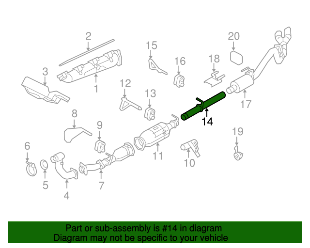 2008-2010 Ford Exhaust Pipe 8C3Z-6K854-D | OEM Parts Online