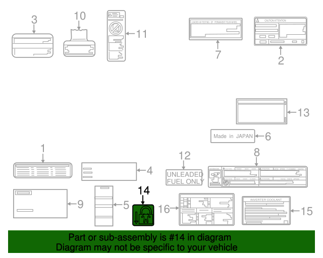 2012-2020 Toyota Child Lock Label 69339-33040 | Toyota Parts Center