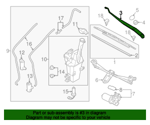 98320-3W000 - Wiper Arm 2011-2016 Kia Sportage | Kia.Parts Store