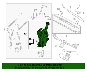2014-2016 Kia Sportage OEM NEW 2014-2016 Kia Sportage Windshield Washer ...