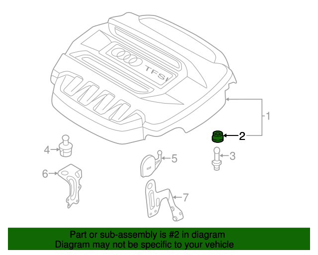 2004-2019 Audi Engine Cover Retainer 07C-103-226-A | Audi USA Parts