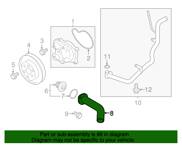 11060AA300 - Engine Coolant Outlet Flange 2014-2023 Subaru ...