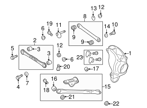 Genuine OEM Rear Lateral Arm Adjust Bolt Part# LR001126 Fits 2008-2019 ...