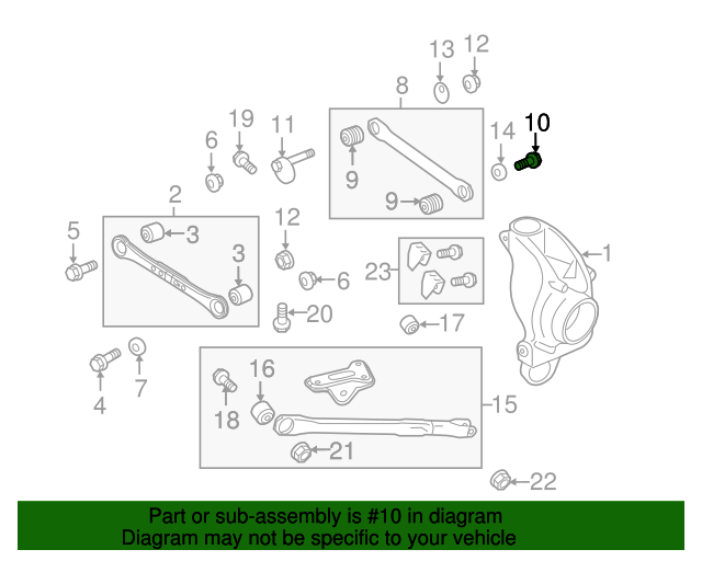 Genuine OEM Rear Lateral Arm Mount Bolt Part# LR098970 Fits 2008-2019 ...