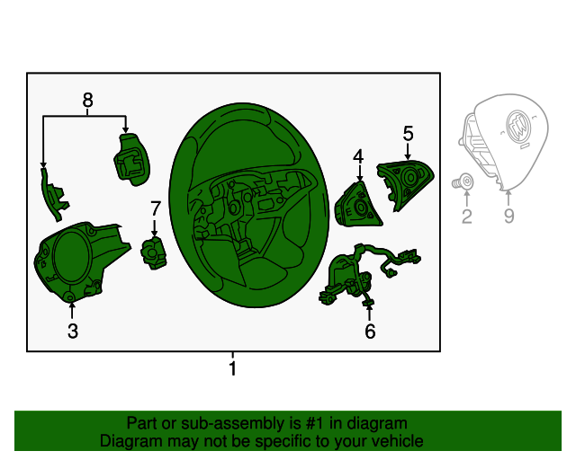 84667630 GM Black Steering Wheel Assembly | GM Parts Store