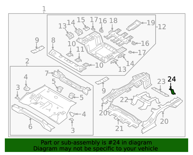 65882-E6000 - Frame Side Member Cross-Member Bracket - 2016-2019 ...