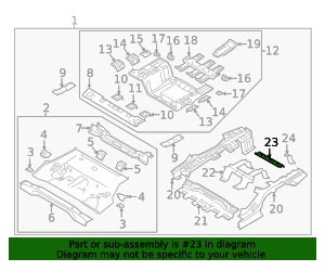 2016-2019 Hyundai Sonata Frame Side Member Cross-Member 65651-E6000 ...