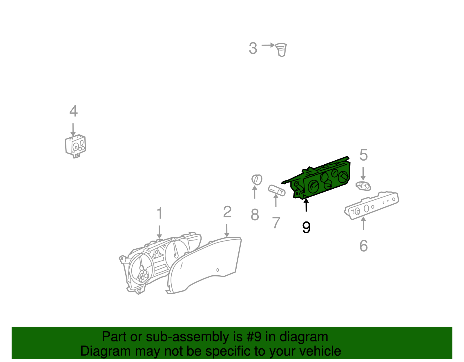 25841856 - Heating and Air Conditioning Control Panel 2004-2012 GM ...