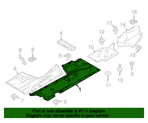 51-75-7-241-834 - Underbody panelling, side on right 2012-2021 BMW ...
