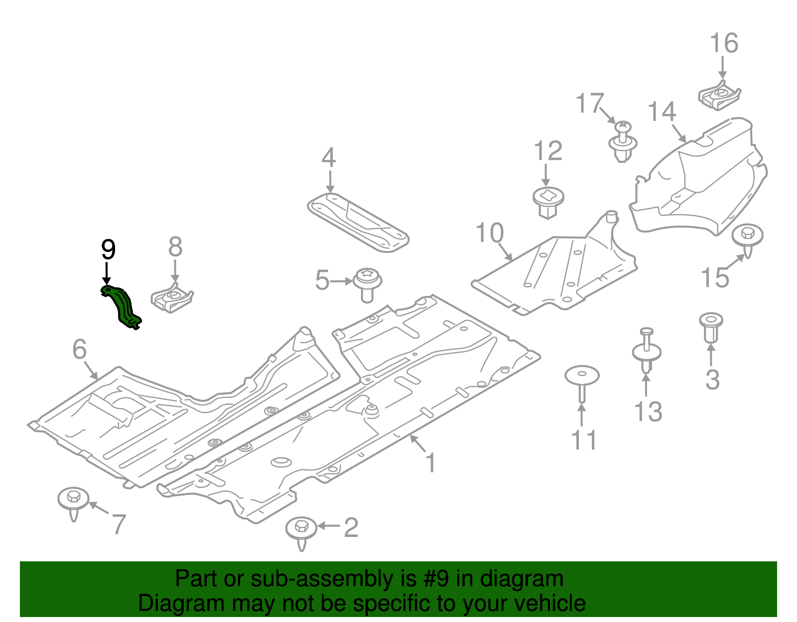 Genuine BMW 51-75-7-241-832 | Center Shield Bracket | FREE Shipping on ...
