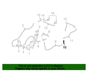 OEM 2009-2013 Honda Fit Washer Hose 76833-SMA-003 | Honda Automotive Parts