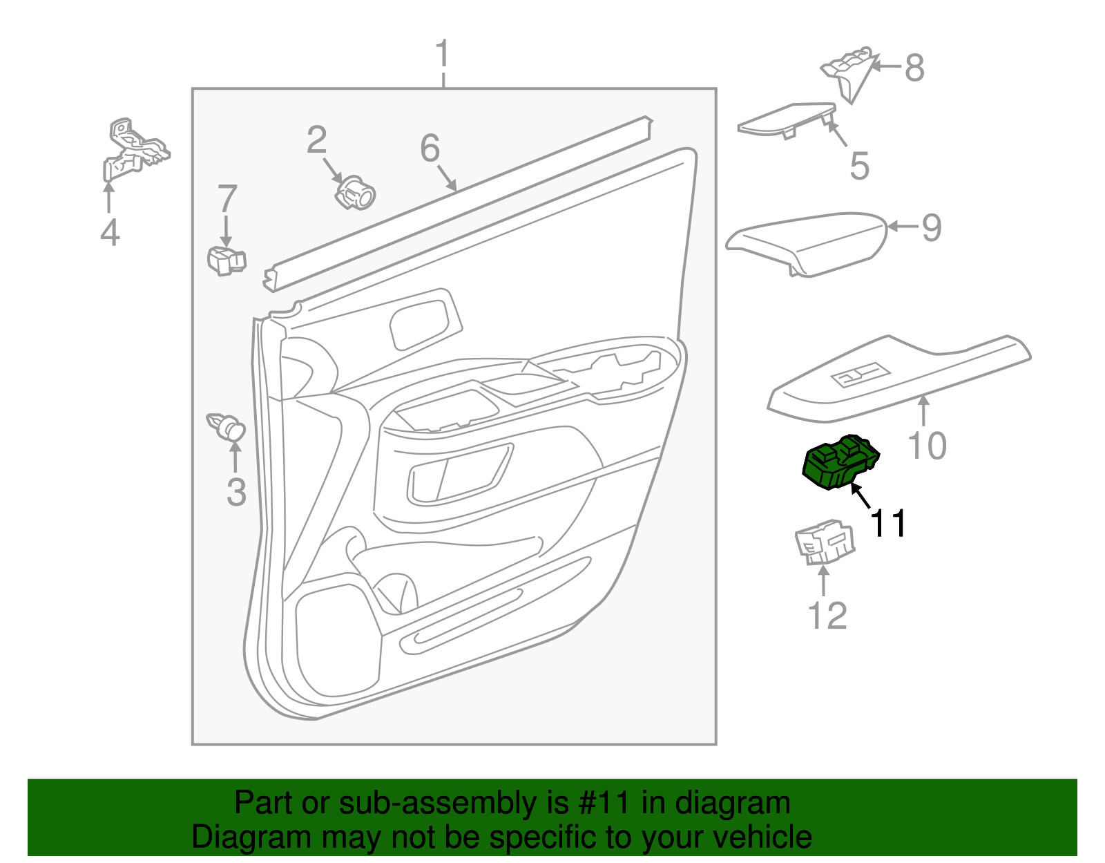 35750-T0A-A31 - 2015-2016 Honda CR-V - Switch Assembly Power Window ...