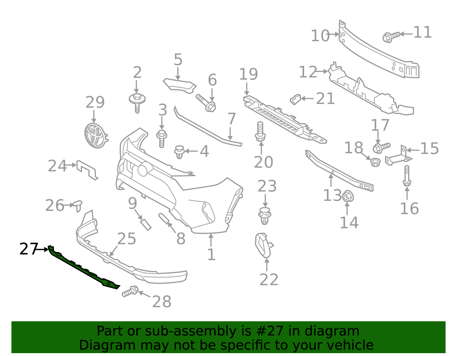 2019-2024 Toyota RAV4 2019-2024 Toyota RAV4 - Lower Molding 52711-0R090-B0 | Sparks Parts