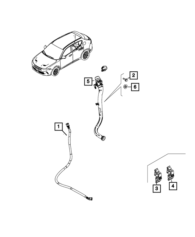 2024 Dodge Hornet Fuel Filler Tube 57008454AB | Mopar eStore