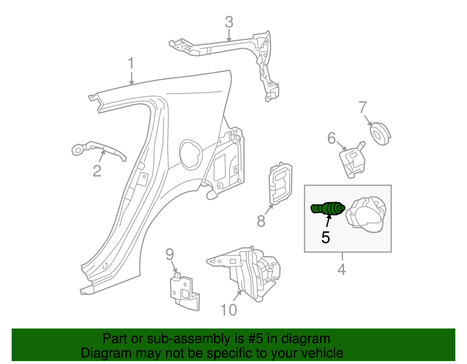 74486-TF0-013 - 2009-2021 Honda - Lifter Fuel Lid Push | Genuine Honda ...