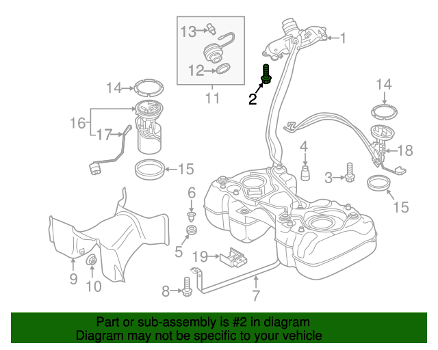 2018-2022 Volkswagen Fuel Tank Upper Bolt N-106-998-01 | OEM Parts Online