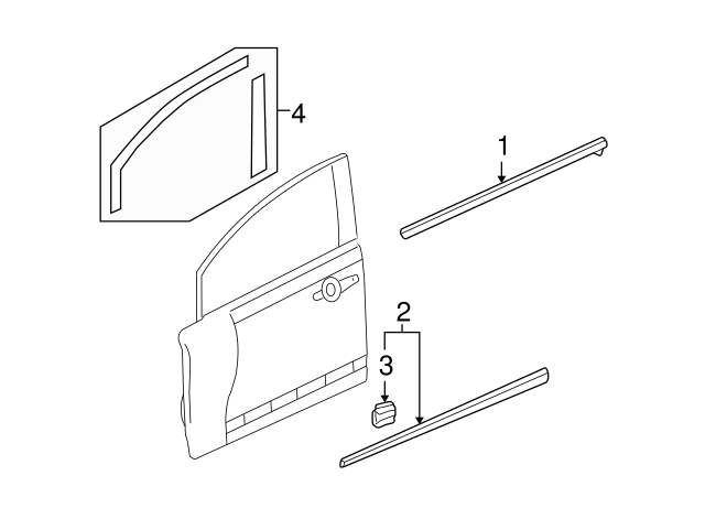 67364-SNA-A11 - Tape Set, L Front Door Sash - 2007-2011 Honda Civic | Genuine Honda Parts